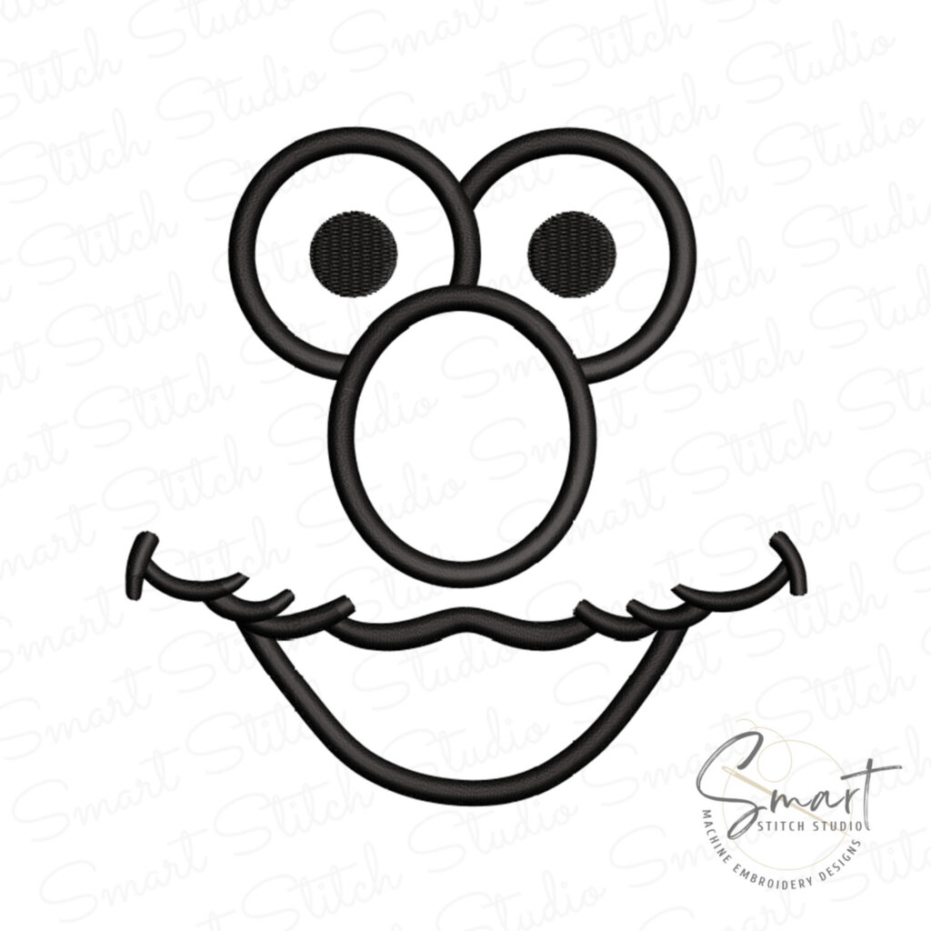 Elmo Face Applique Embroidery Design – Sesame Street File