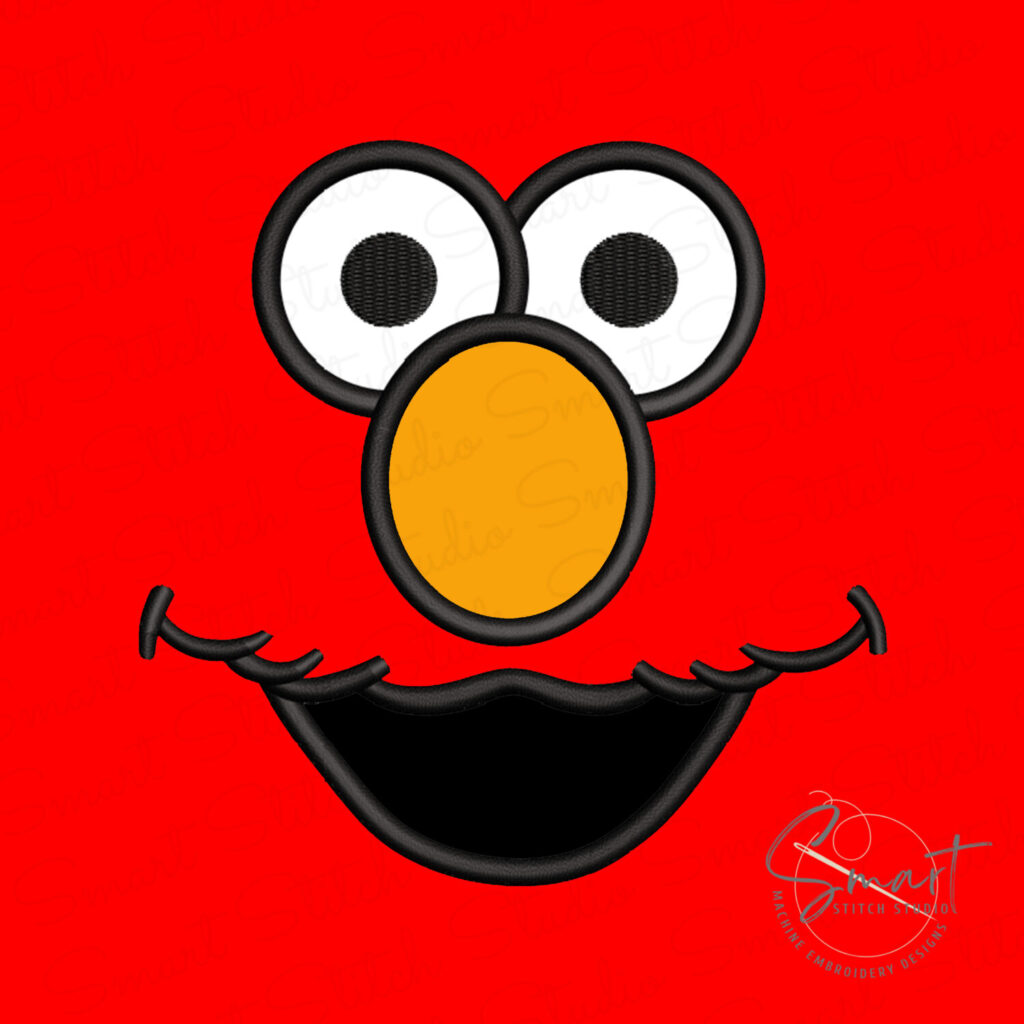 Elmo Face Applique Embroidery Design – Sesame Street File