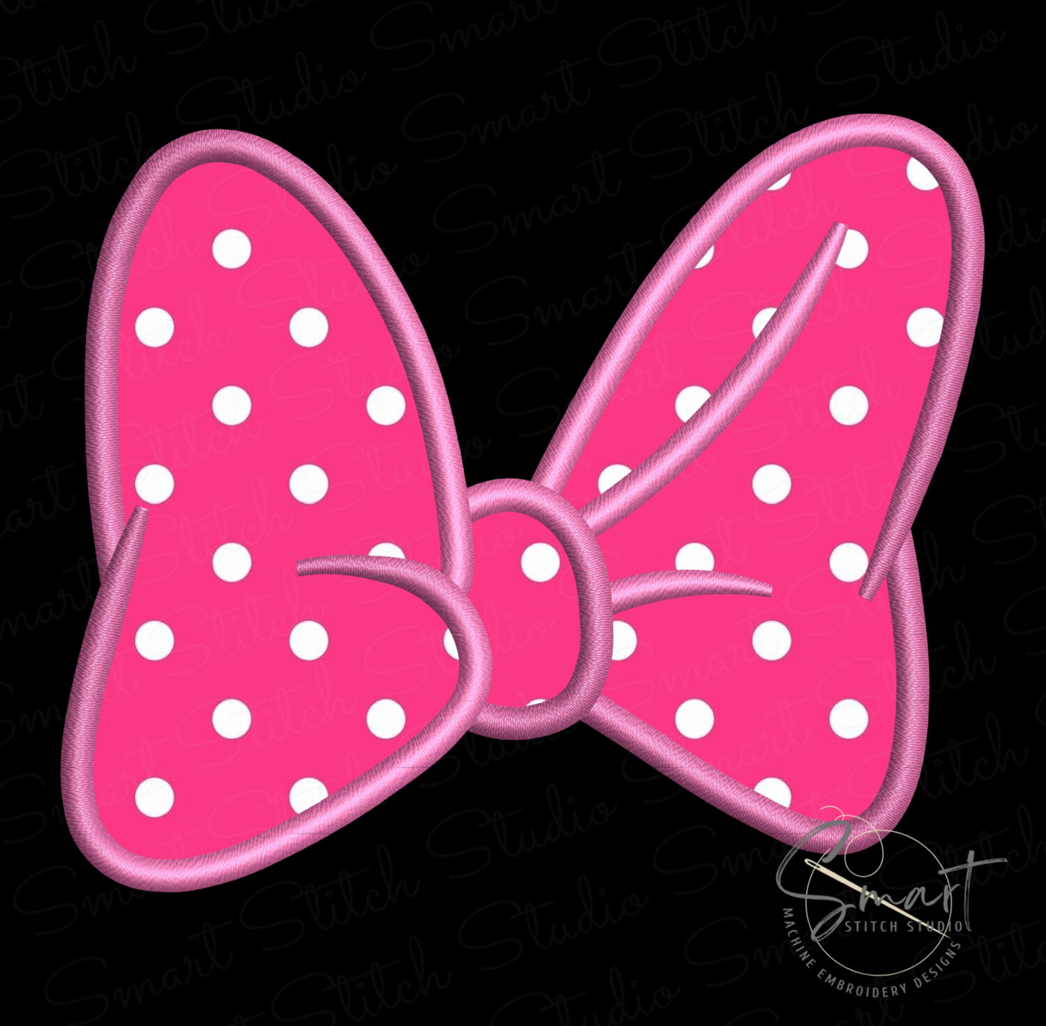 Minnie Mouse Bow Applique Design - Cartoon Embroidery File