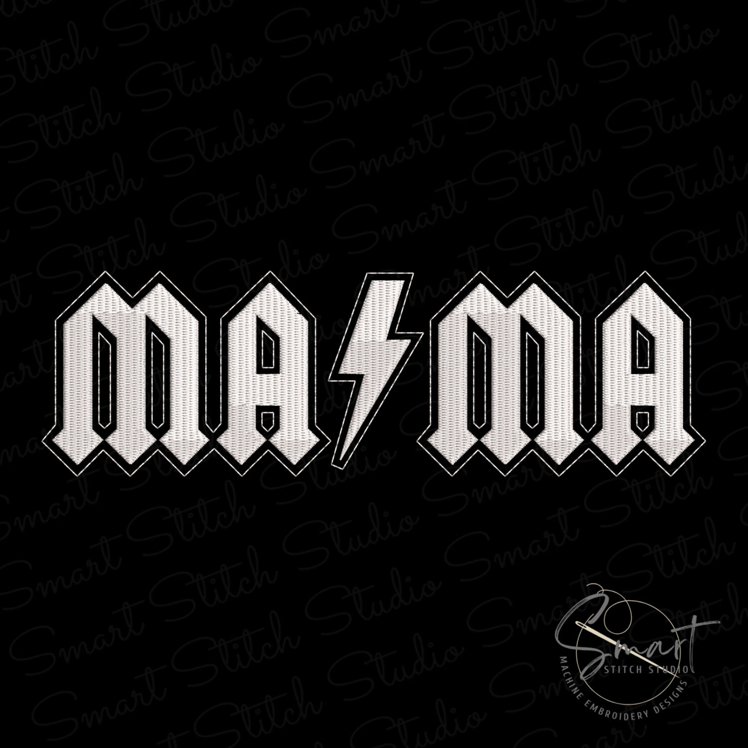 ACDC Mama Embroidery Design - Digital Machine File
