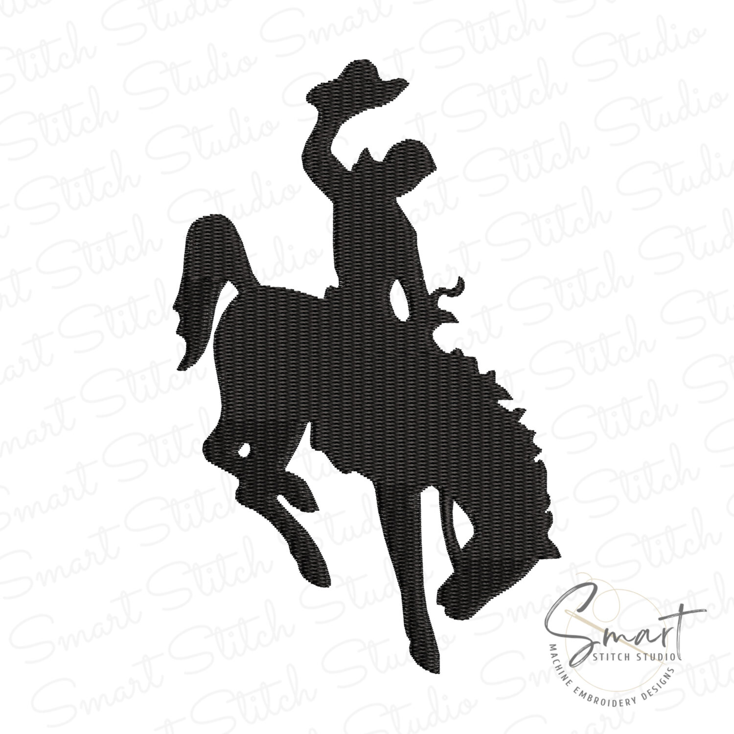 Cowboy On Horse Embroidery Design - Western Rodeo File