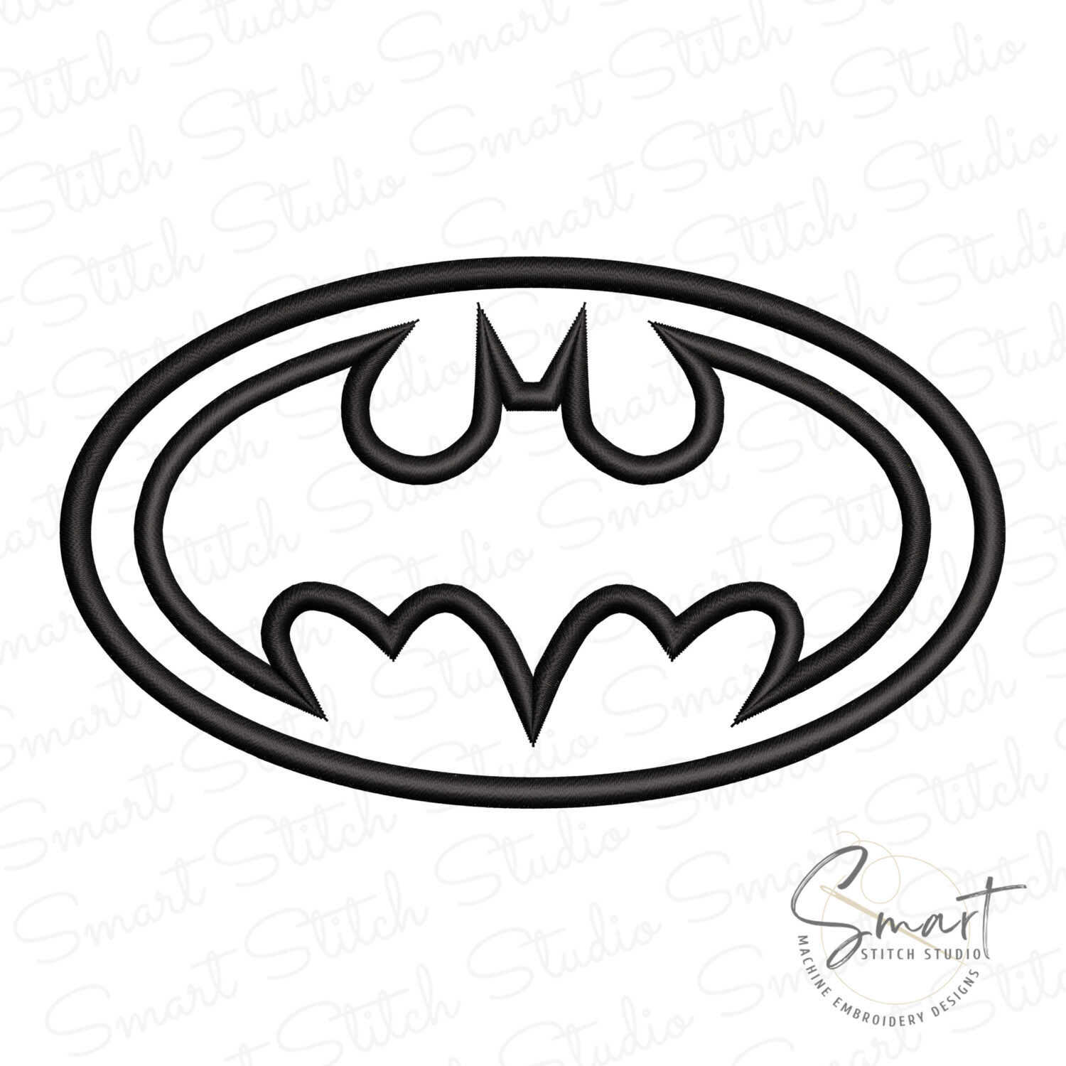 Batman Logo Applique Design – Superhero Machine Embroidery