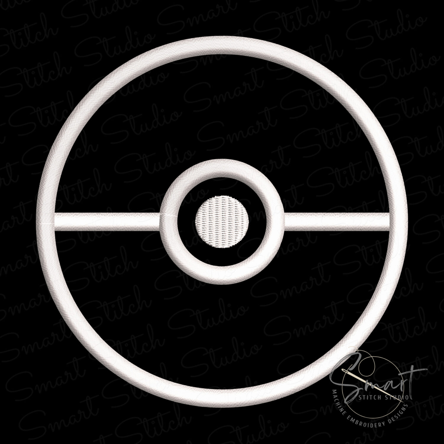 Pokeball Applique Design – Pokémon Machine Embroidery File