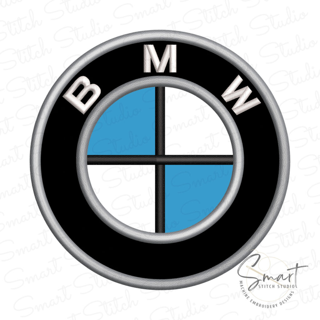 BMW Logo Applique Design – Car Emblem Embroidery File